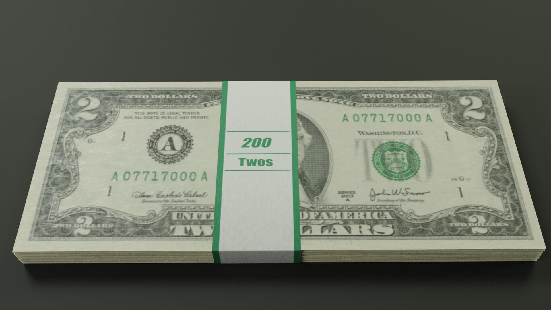 Set of American Dollars - 3D Model by Ottto3d