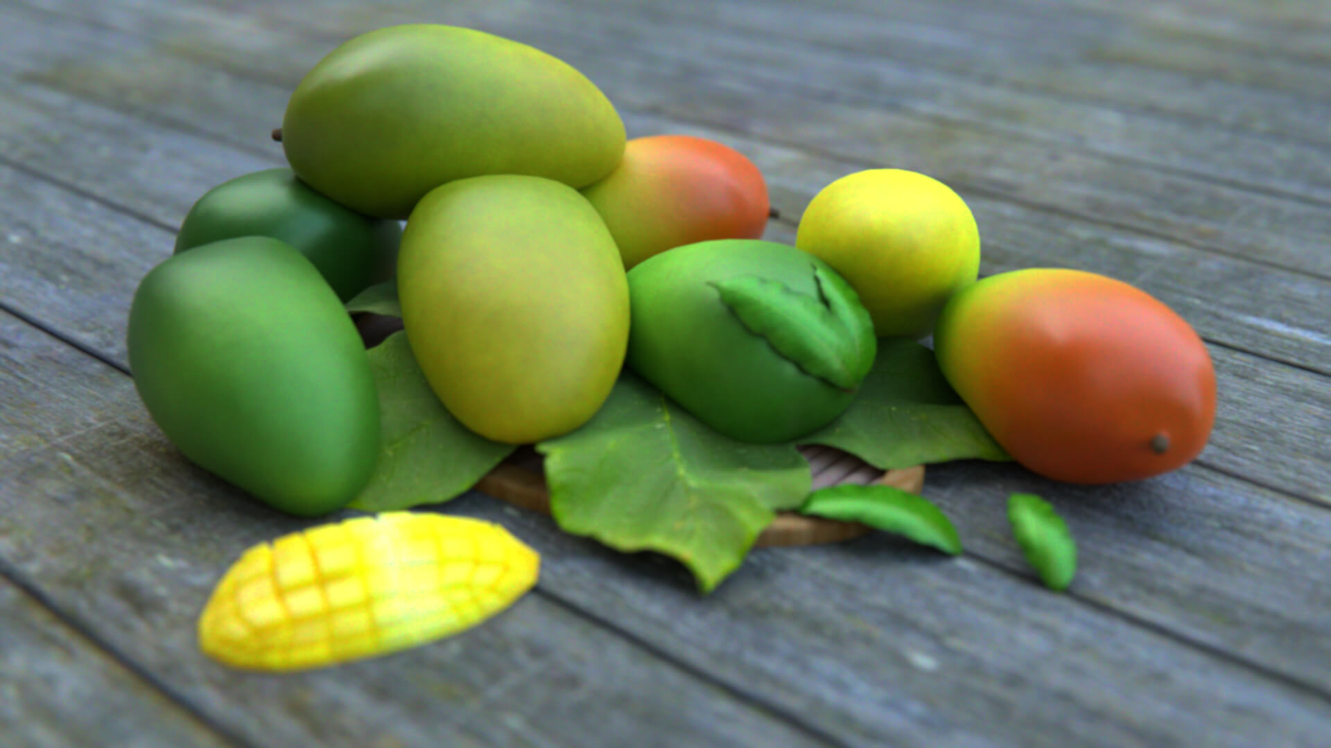Collection of Low Poly Fruits and Berries - 3D Model by Ottto3d