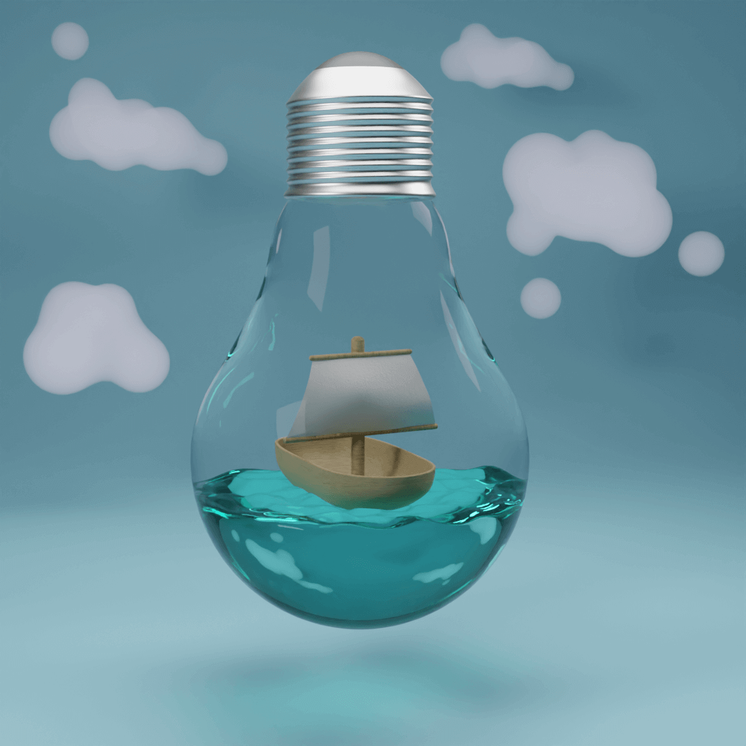 Rendered Illustration Of a Boat In Bulb 3D Render by Ottto3d