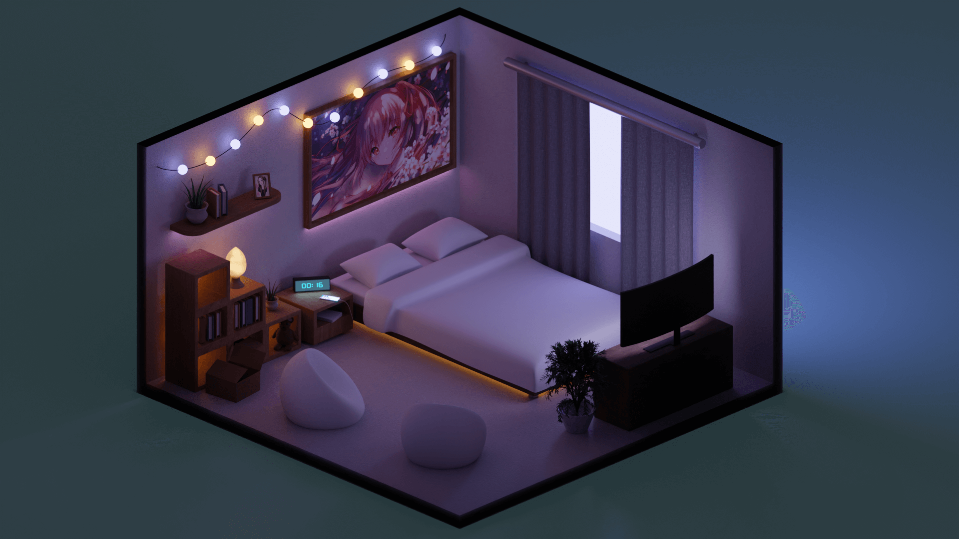 Rendered Illustration Of a Cozy Bedroom 3D Render by Ottto3d