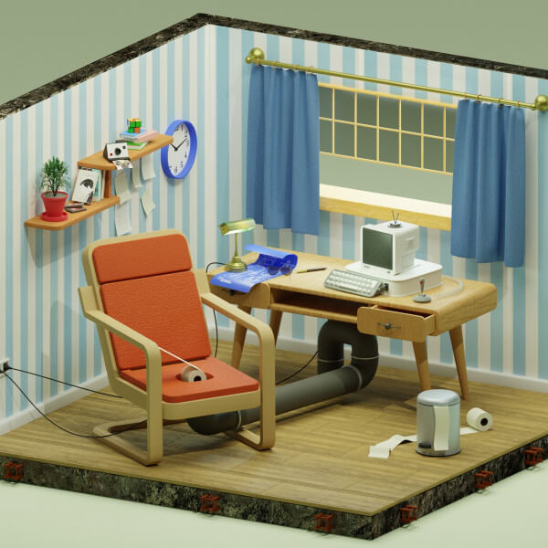 Rendered Illustration Of a Cozy Room 3D Render | RenderHub Gallery