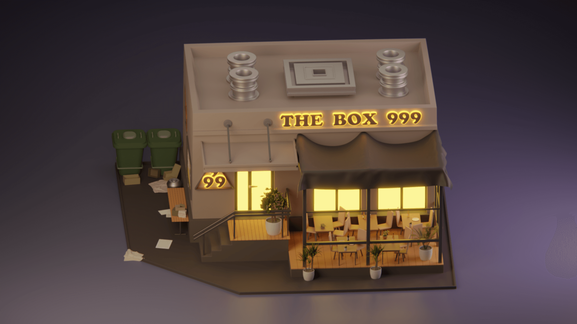 Rendered Illustration Of a Modern Restaurant 3D Render by Ottto3d