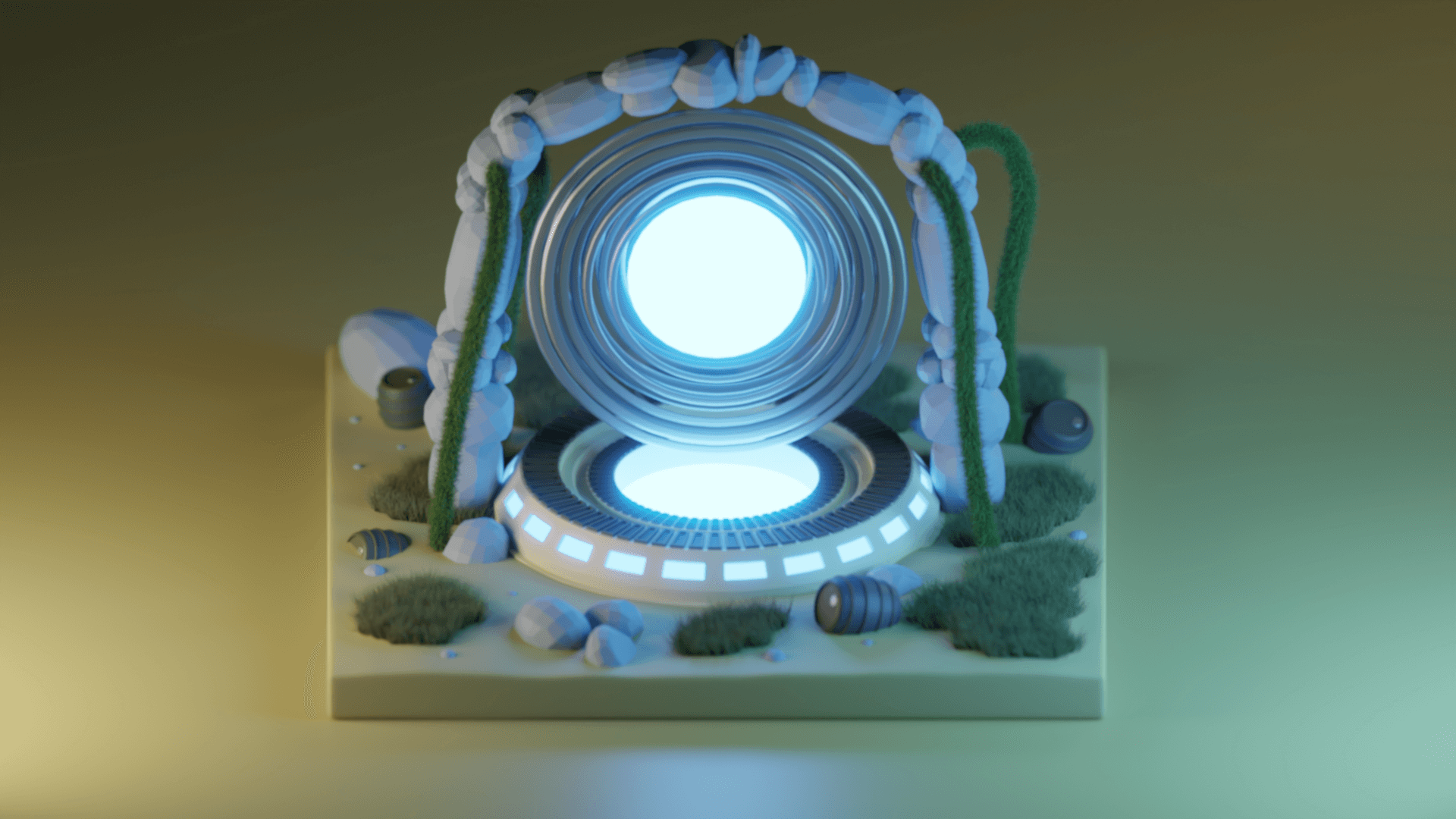 Rendered Illustration Of a Mysterious Portal 3D Render | RenderHub Gallery