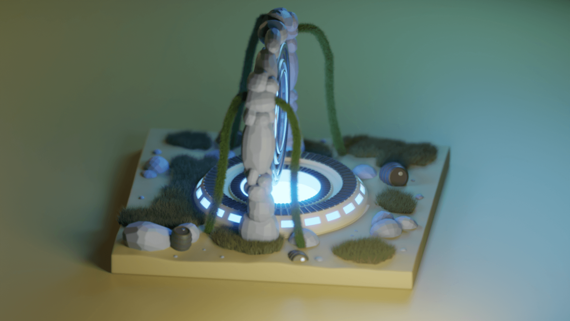 Rendered Illustration Of a Mysterious Portal 3D Render by Ottto3d