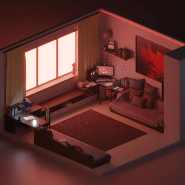 Rendered Illustration Of a Messy Room 3D Render | RenderHub Gallery