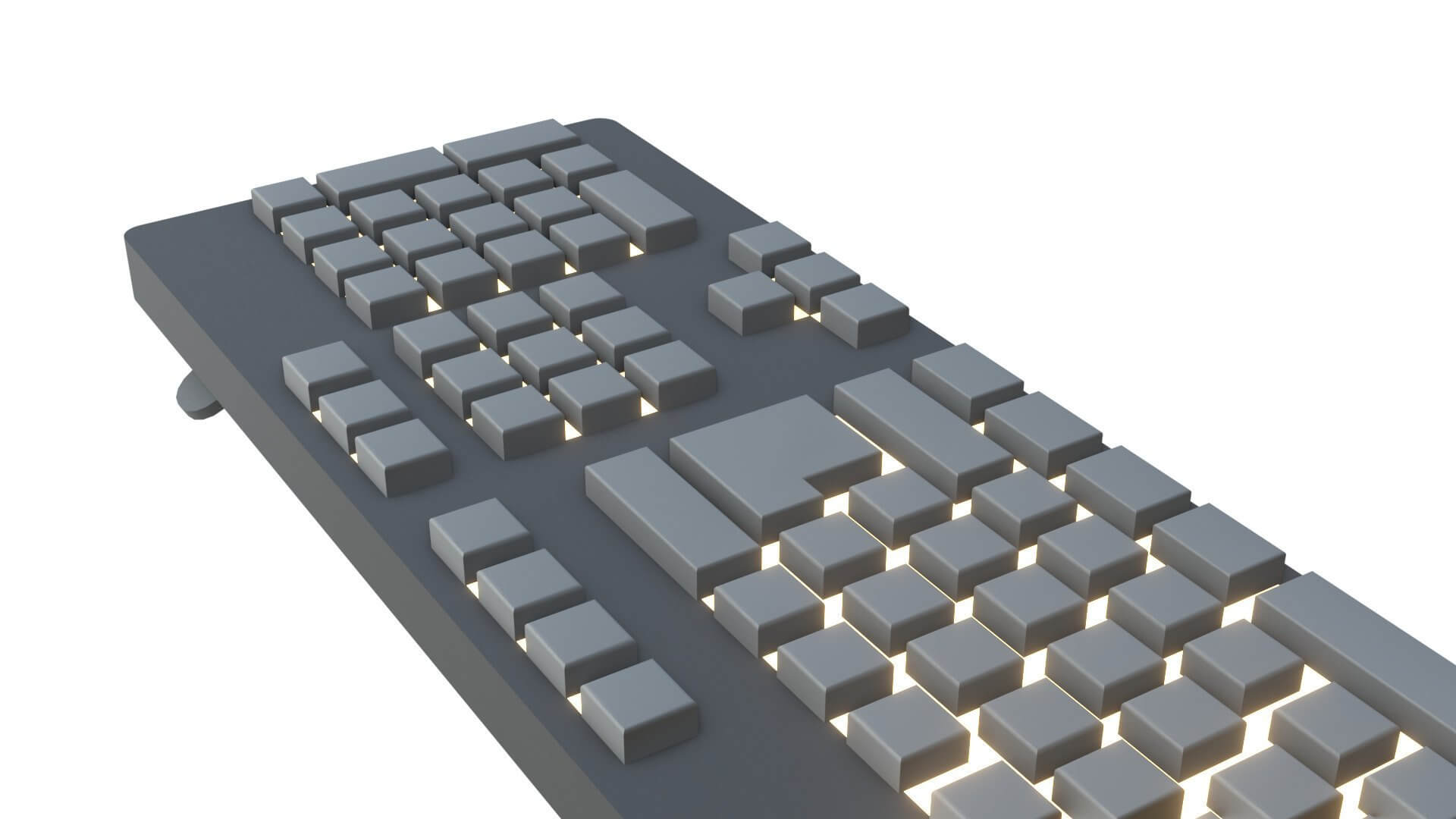 Backlit Gaming Keyboard - 3D Model by Ottto3d