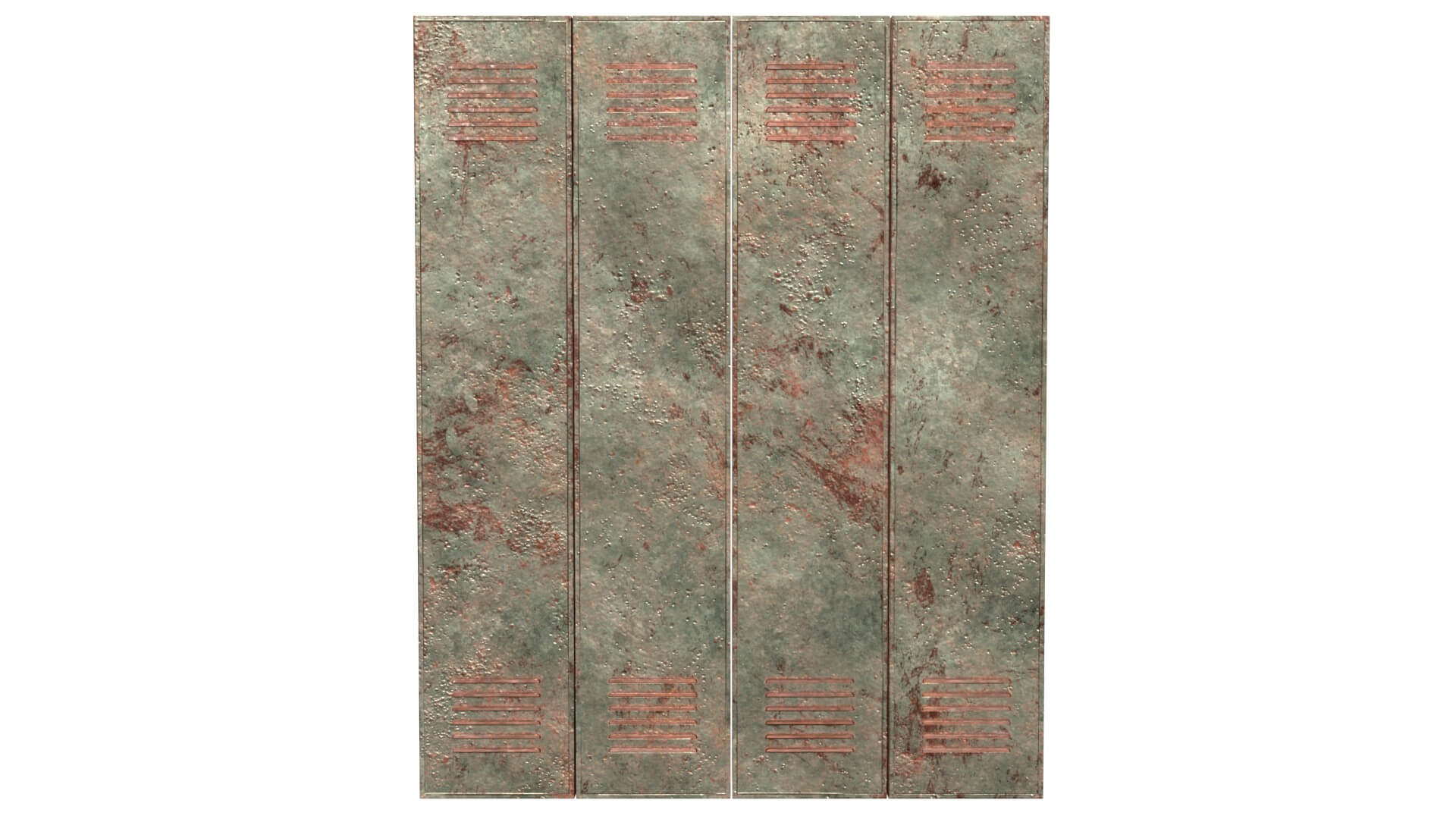 Metal Painted Rusty Wardrobe Locker Collection - 3D Model by Ottto3d
