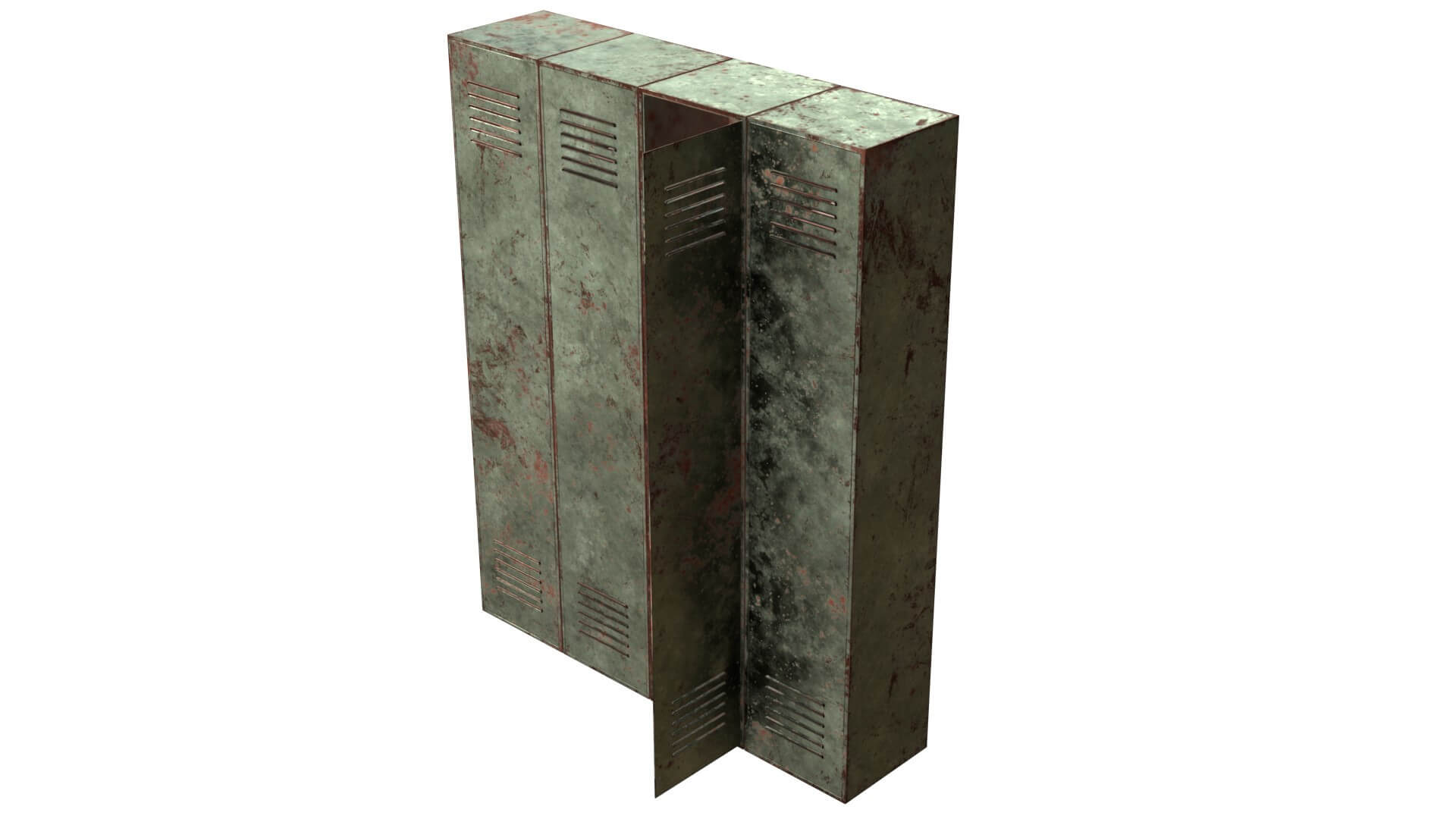 Metal Painted Rusty Wardrobe Locker Collection - 3D Model by Ottto3d