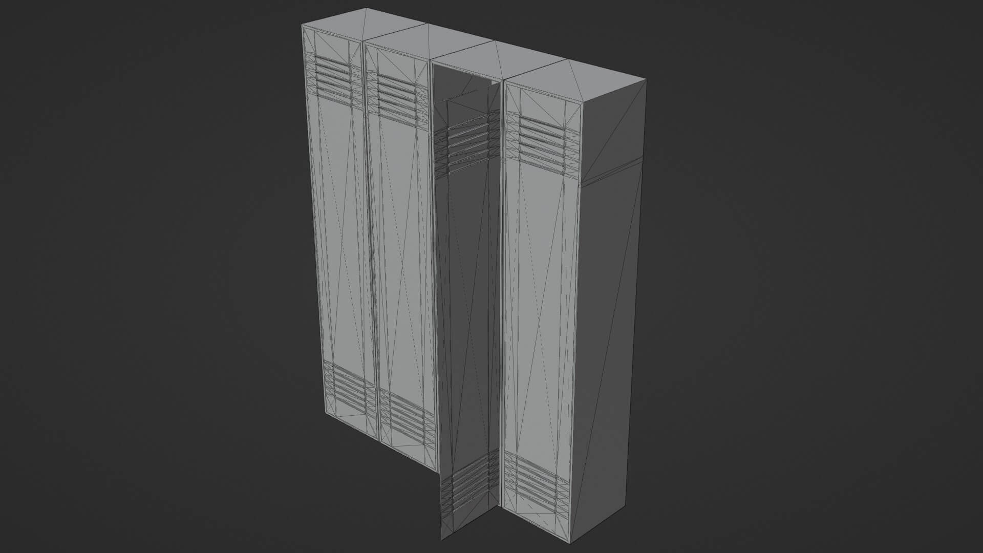 Metal Painted Rusty Wardrobe Locker Collection - 3D Model by Ottto3d