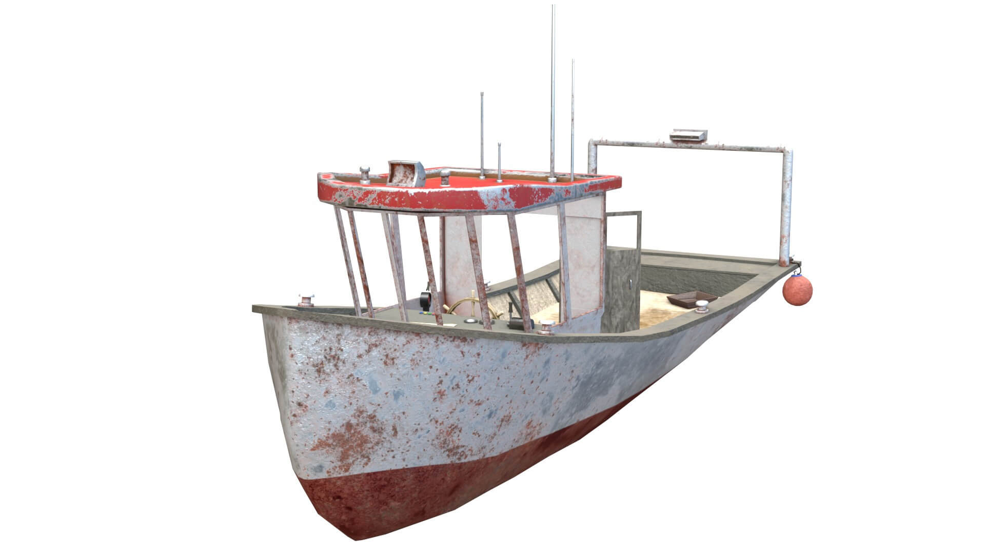 Old Rusty Fishing Boat - 3D Model by Ottto3d