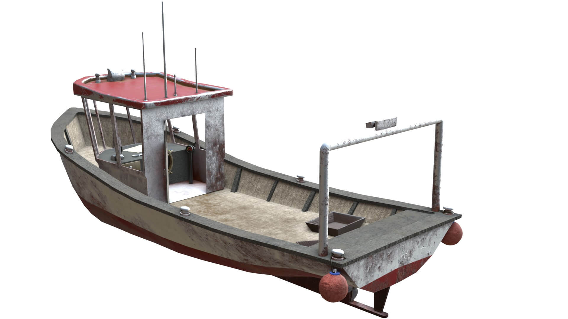 Old Rusty Fishing Boat - 3D Model by Ottto3d