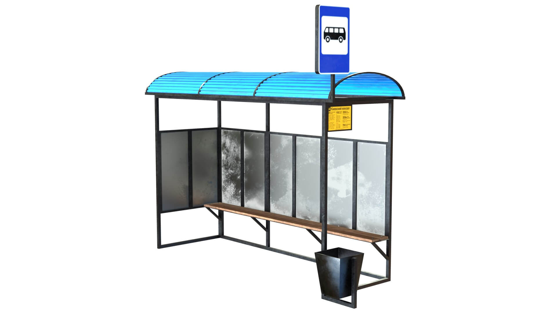 Outdated Soviet Bus Stop - 3D Model by Ottto3d