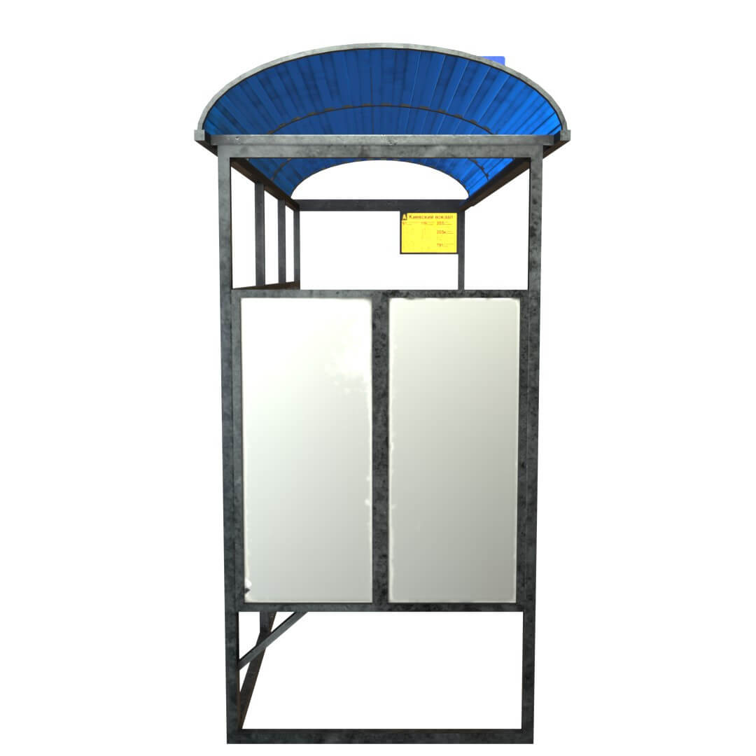 Outdated Soviet Bus Stop - 3D Model by Ottto3d