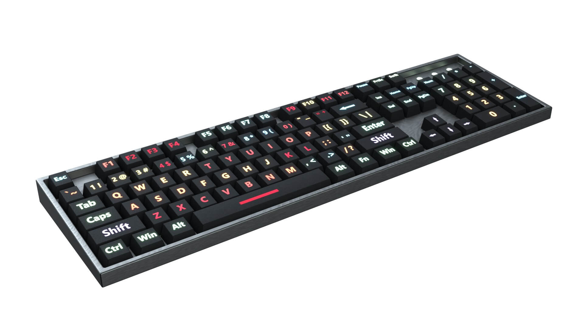 Pack of Detailed Low Poly Backlit Keyboards - 3D Model by Ottto3d