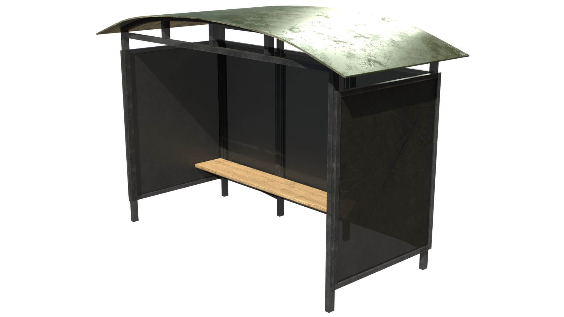 Simple Modern Bus Stop - 3D Model by Ottto3d