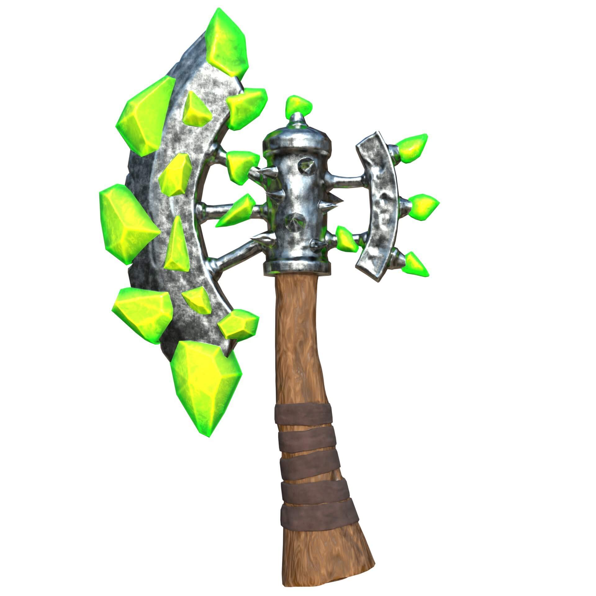 Stylised Axes With Crystals in Different Colors - 3D Model by Ottto3d