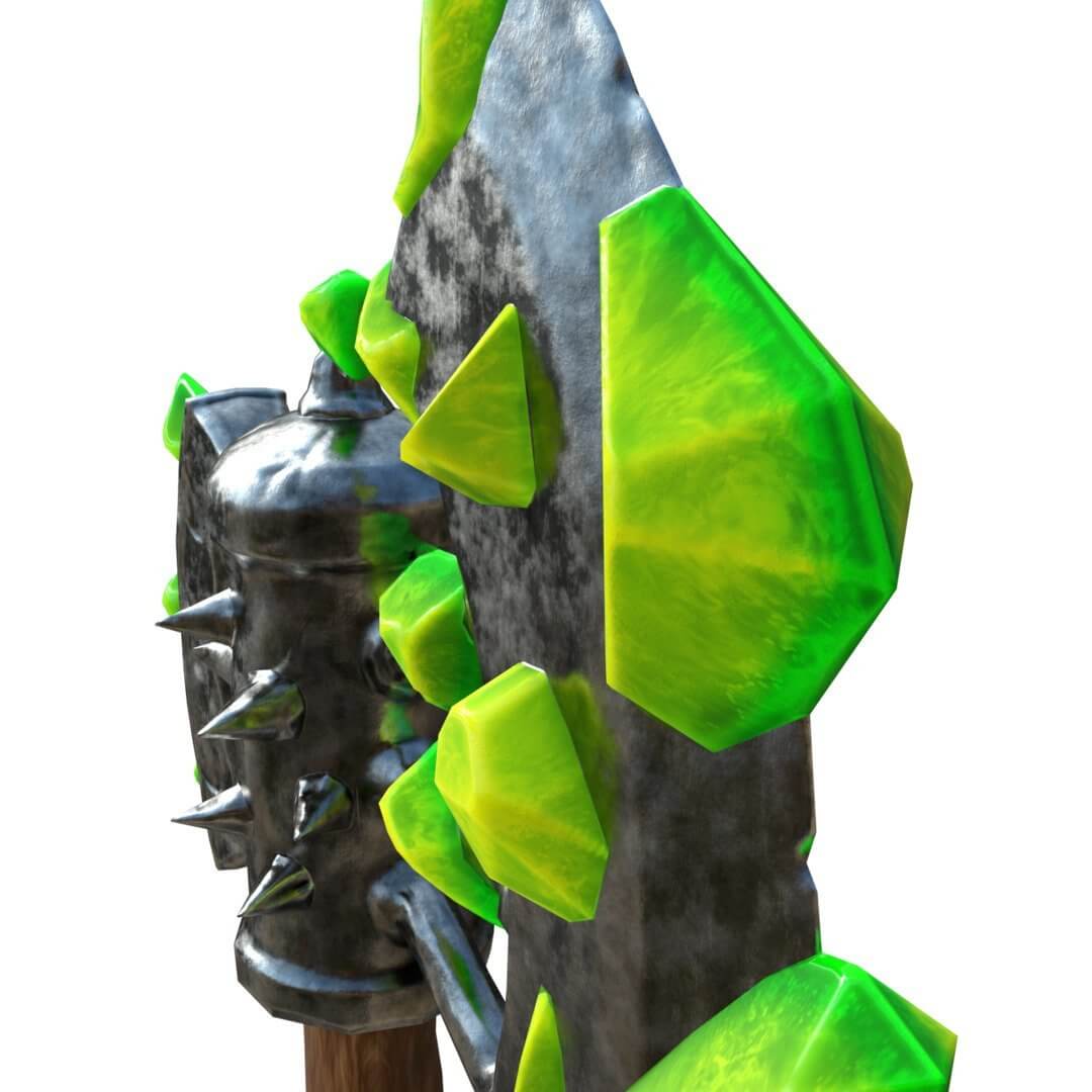 Stylised Axes With Crystals in Different Colors - 3D Model by Ottto3d