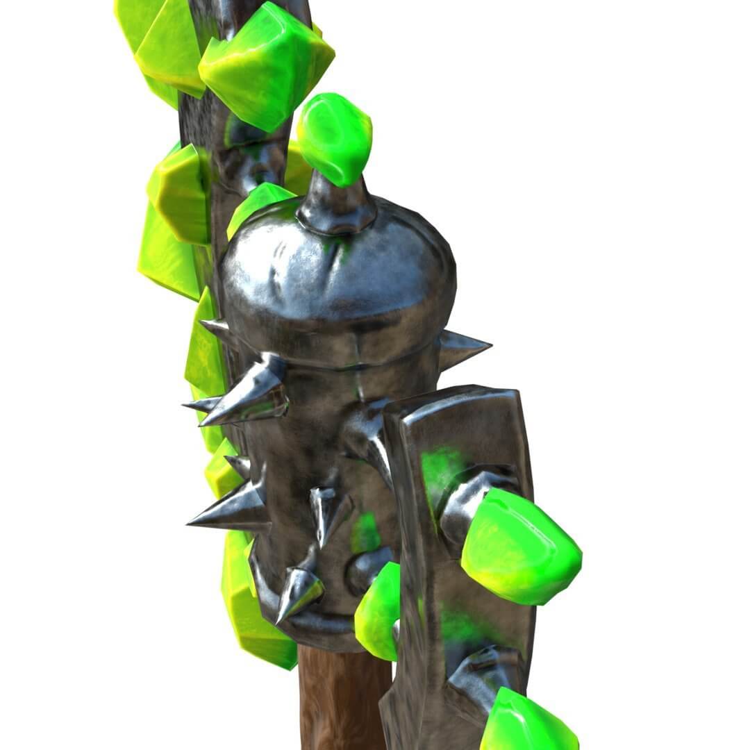 Stylised Axes With Crystals in Different Colors - 3D Model by Ottto3d