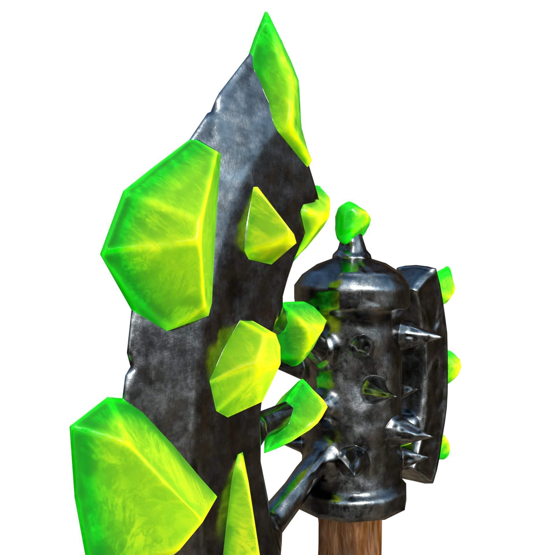 Stylised Axes With Crystals in Different Colors - 3D Model by Ottto3d