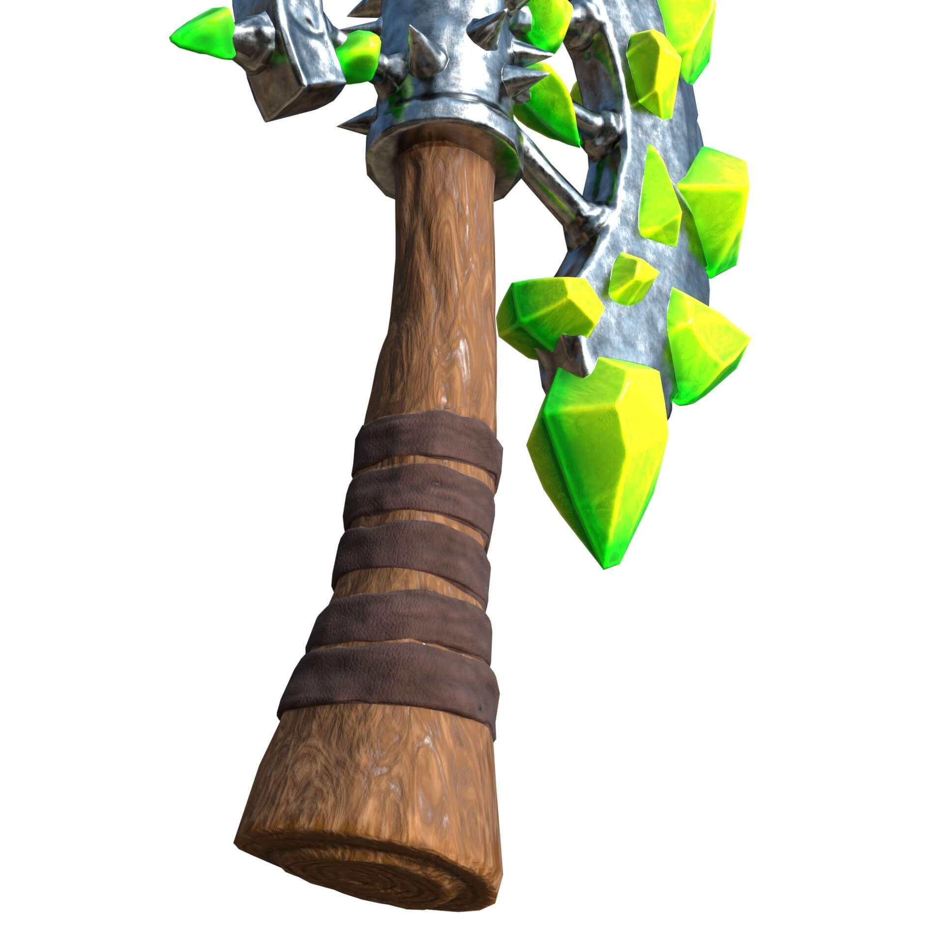 Stylised Axes With Crystals in Different Colors - 3D Model by Ottto3d