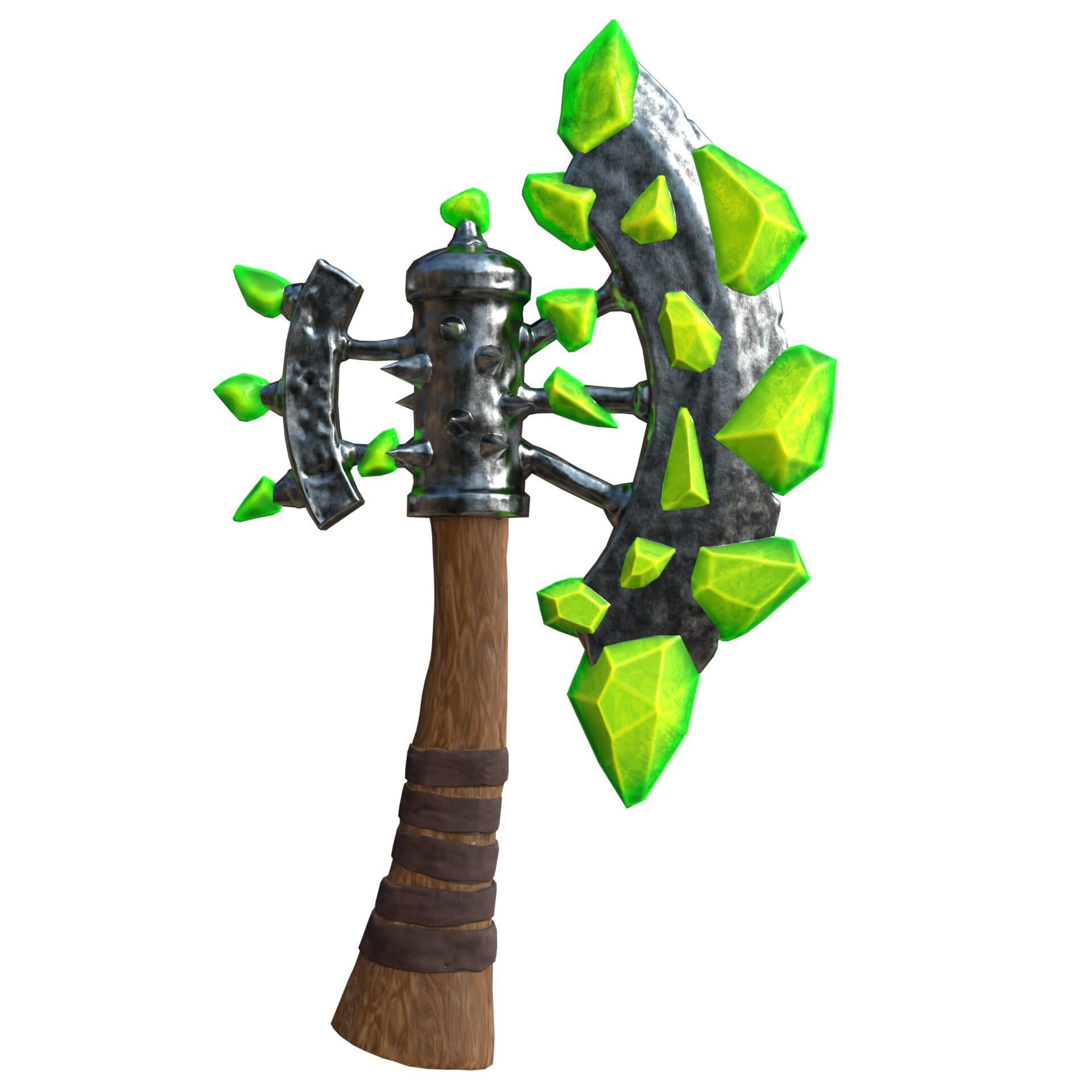 Stylised Axes With Crystals in Different Colors - 3D Model by Ottto3d