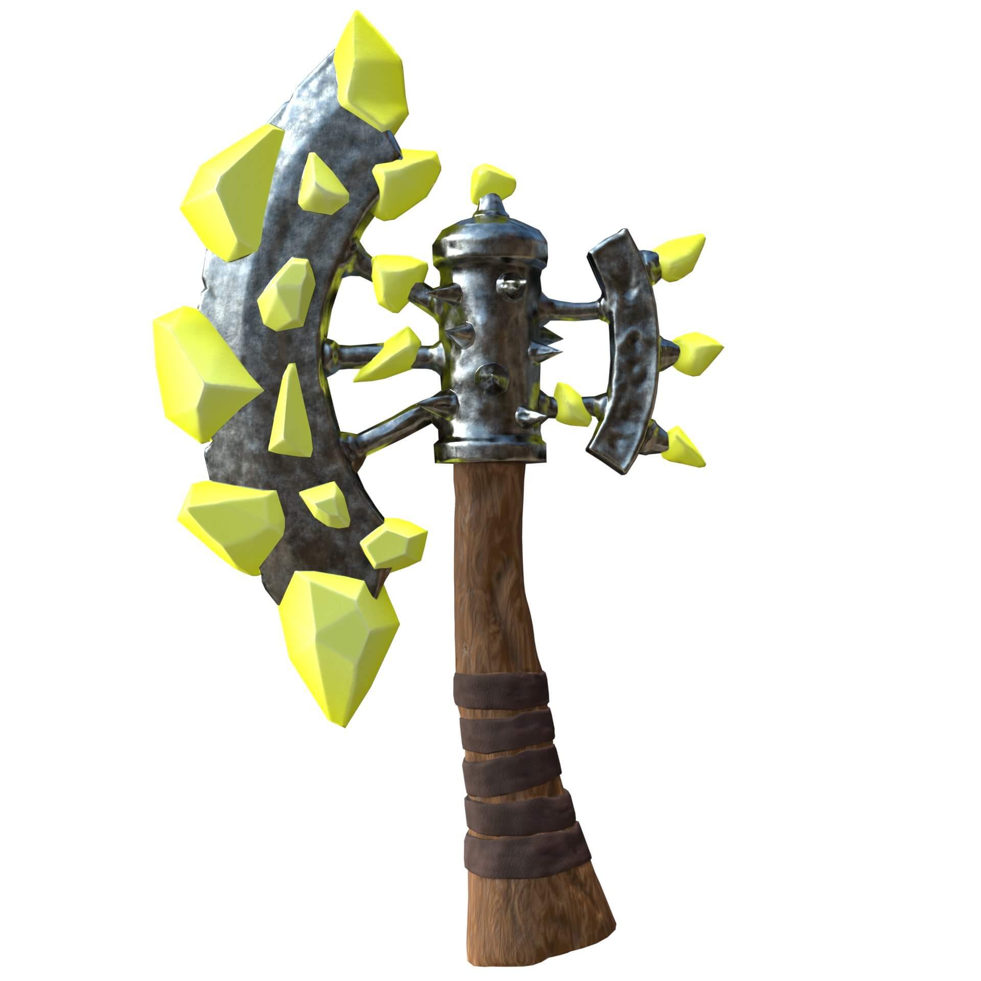 Stylised Axes With Crystals in Different Colors - 3D Model by Ottto3d