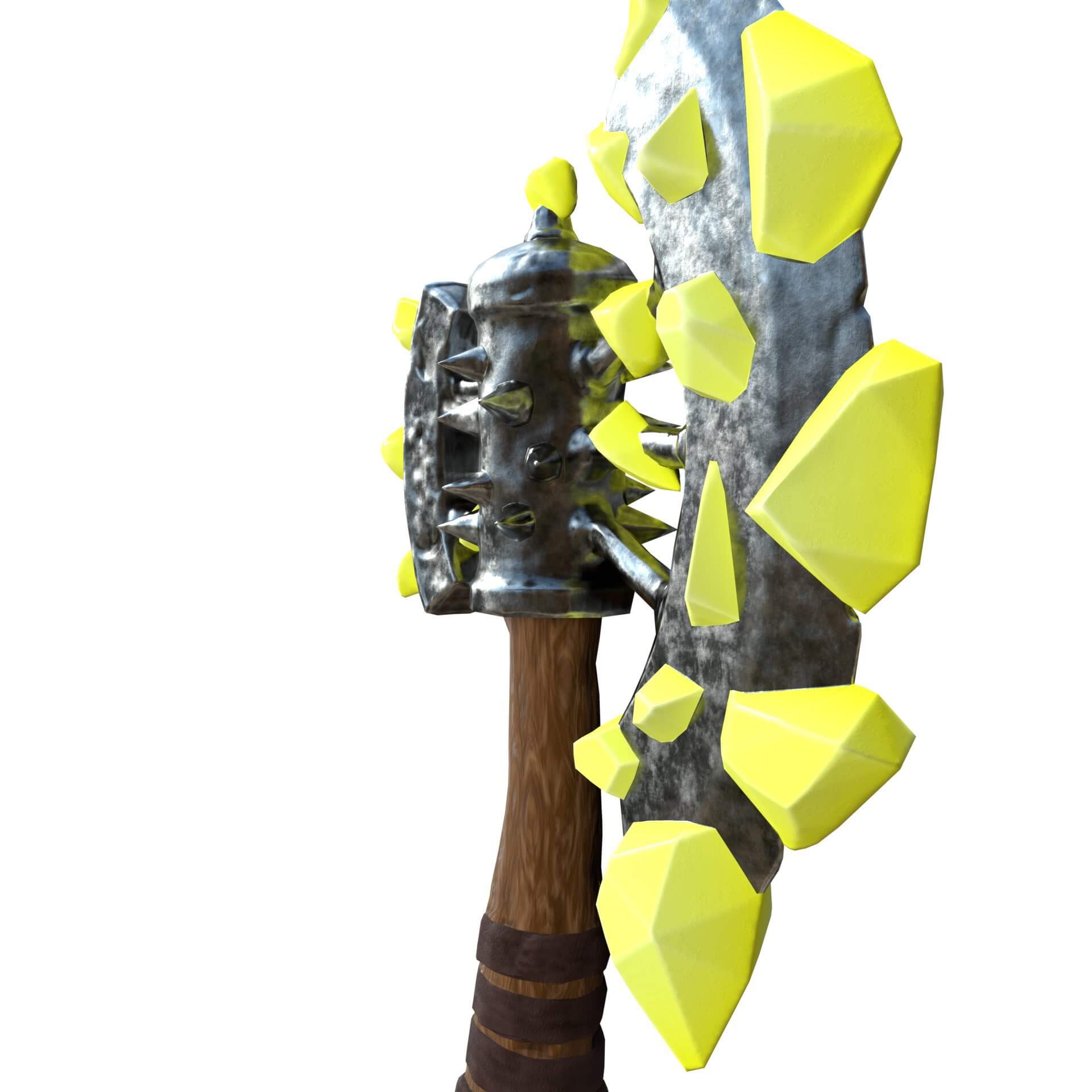 Stylised Axes With Crystals in Different Colors - 3D Model by Ottto3d