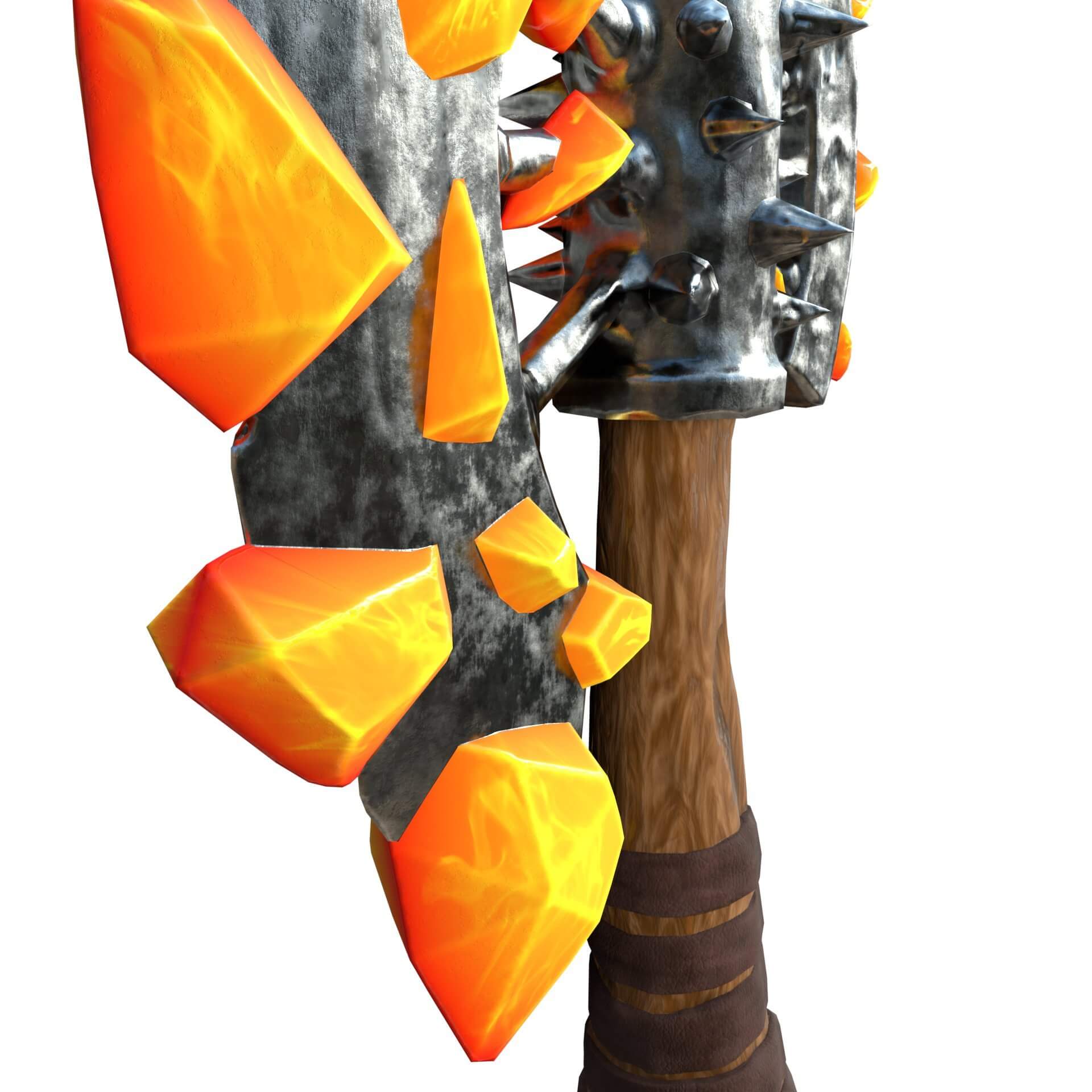 Stylised Axes With Crystals in Different Colors - 3D Model by Ottto3d