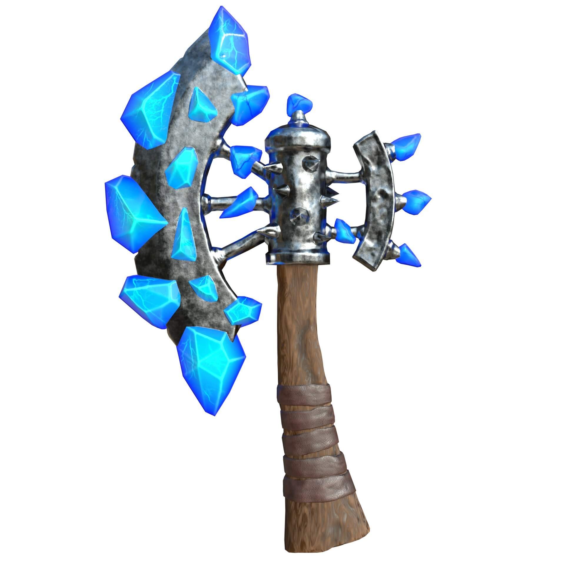 Stylised Axes With Crystals in Different Colors - 3D Model by Ottto3d