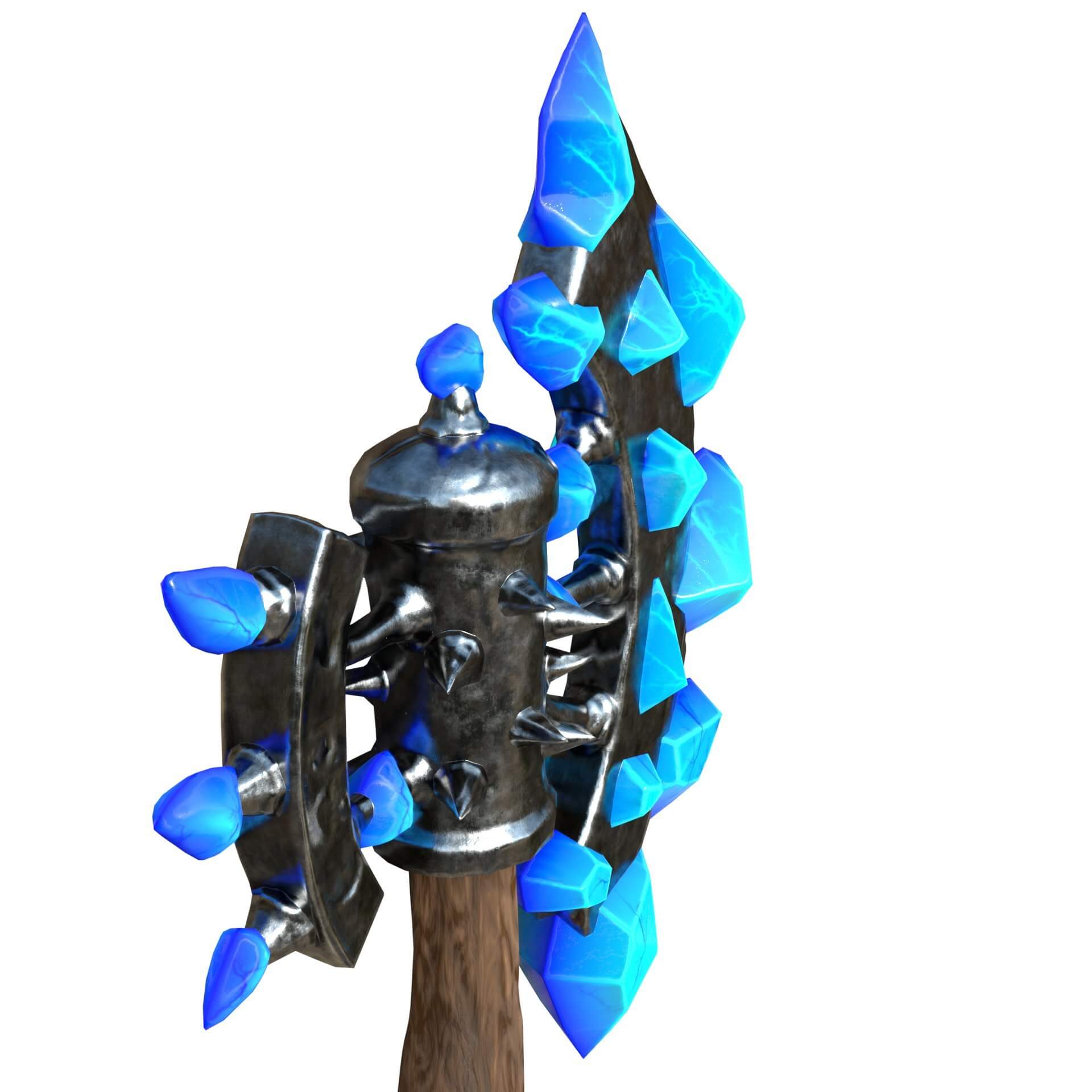 Stylised Axes With Crystals in Different Colors - 3D Model by Ottto3d