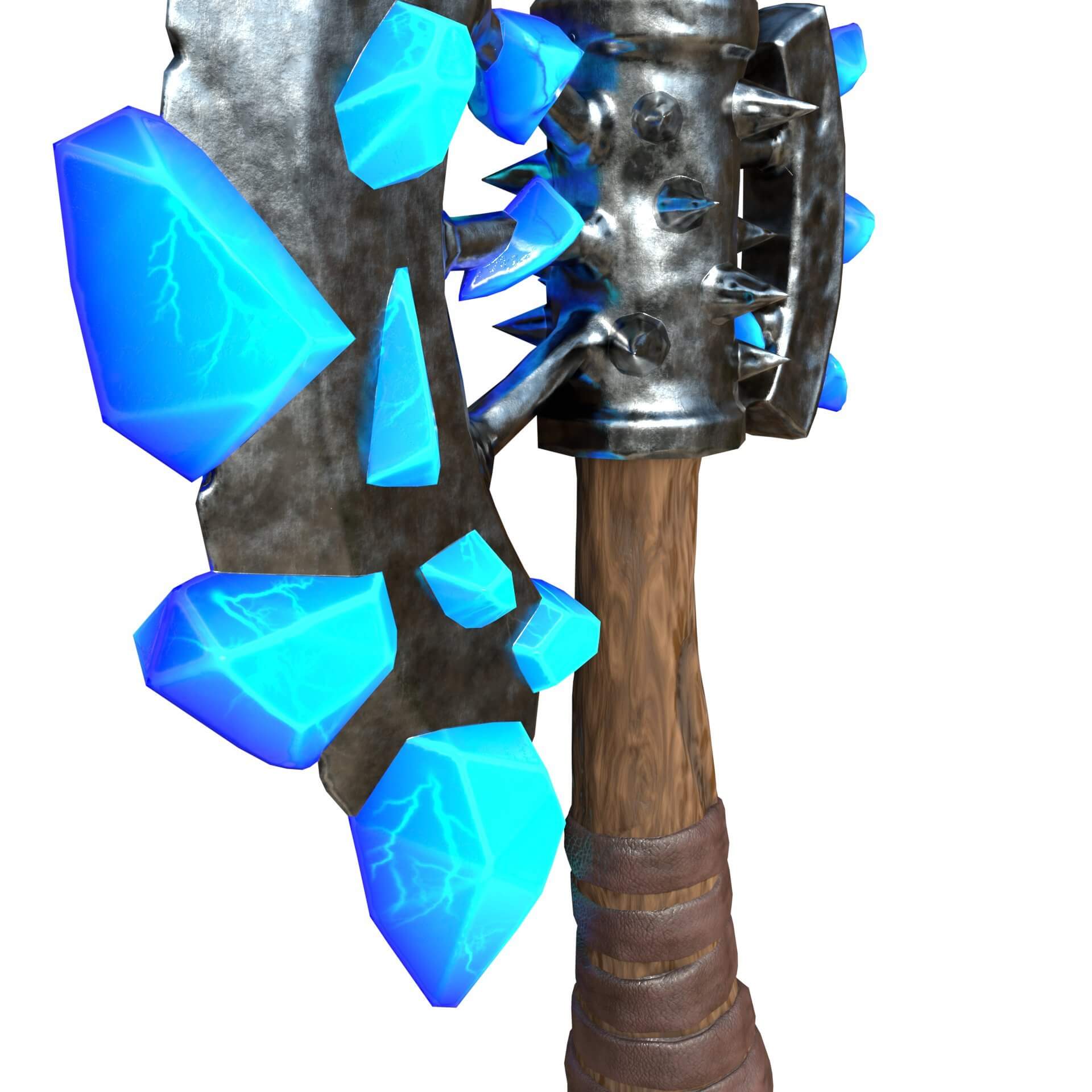 Stylised Axes With Crystals in Different Colors - 3D Model by Ottto3d