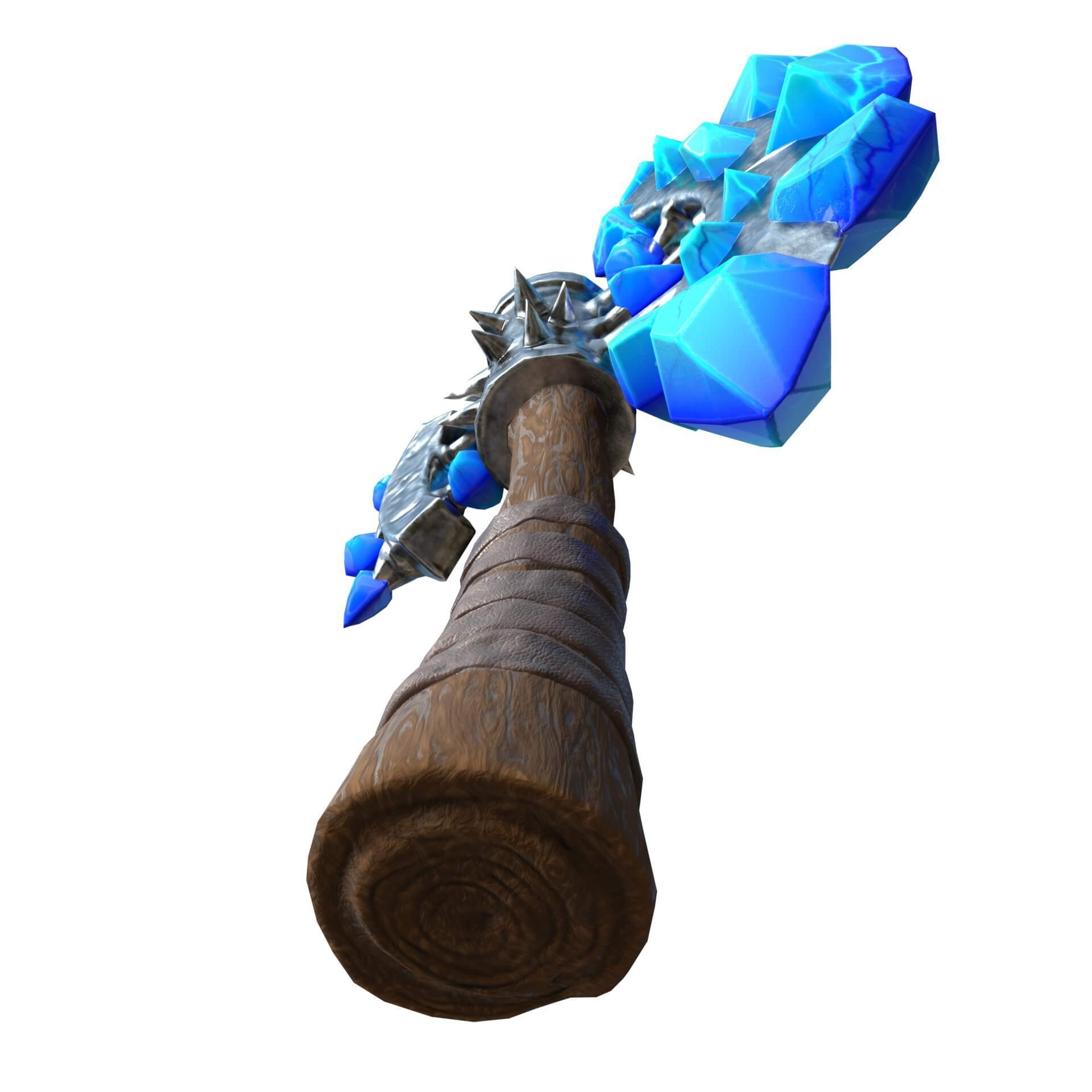 Stylised Axes With Crystals in Different Colors - 3D Model by Ottto3d