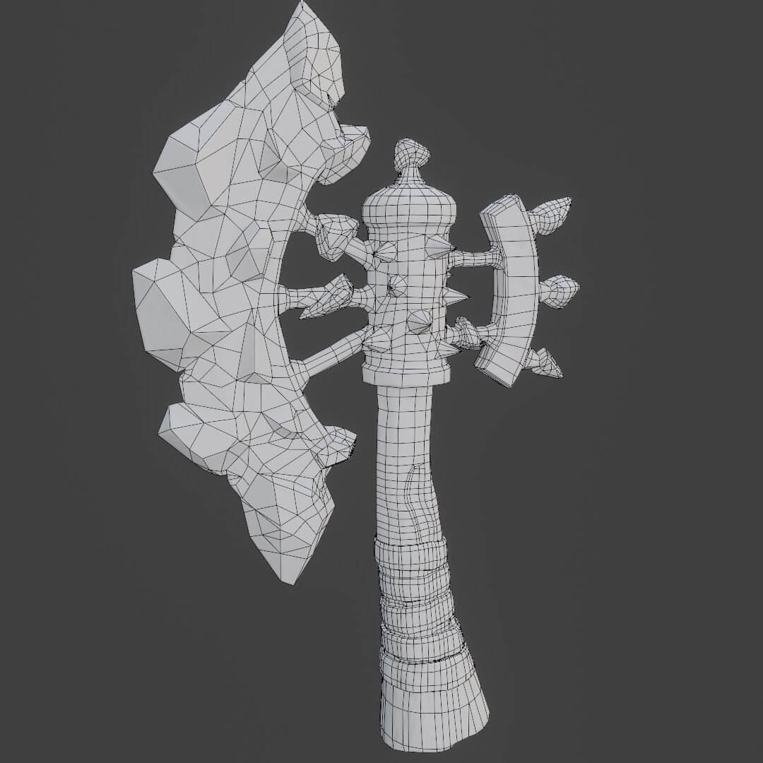 Stylised Axes With Crystals in Different Colors - 3D Model by Ottto3d