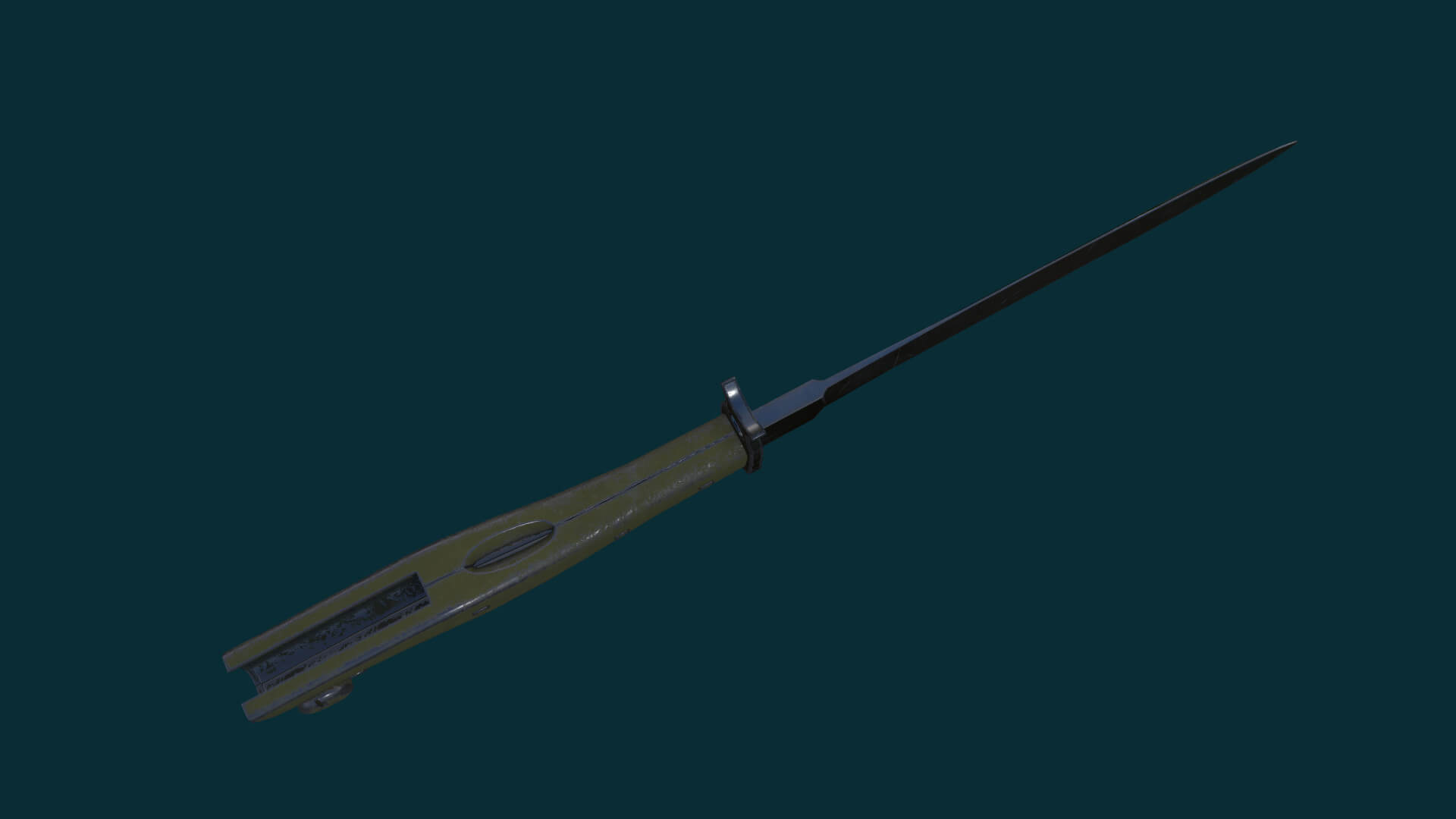 German WWI Combination Trench Dagger-Bayonet 3D Model by Pabst