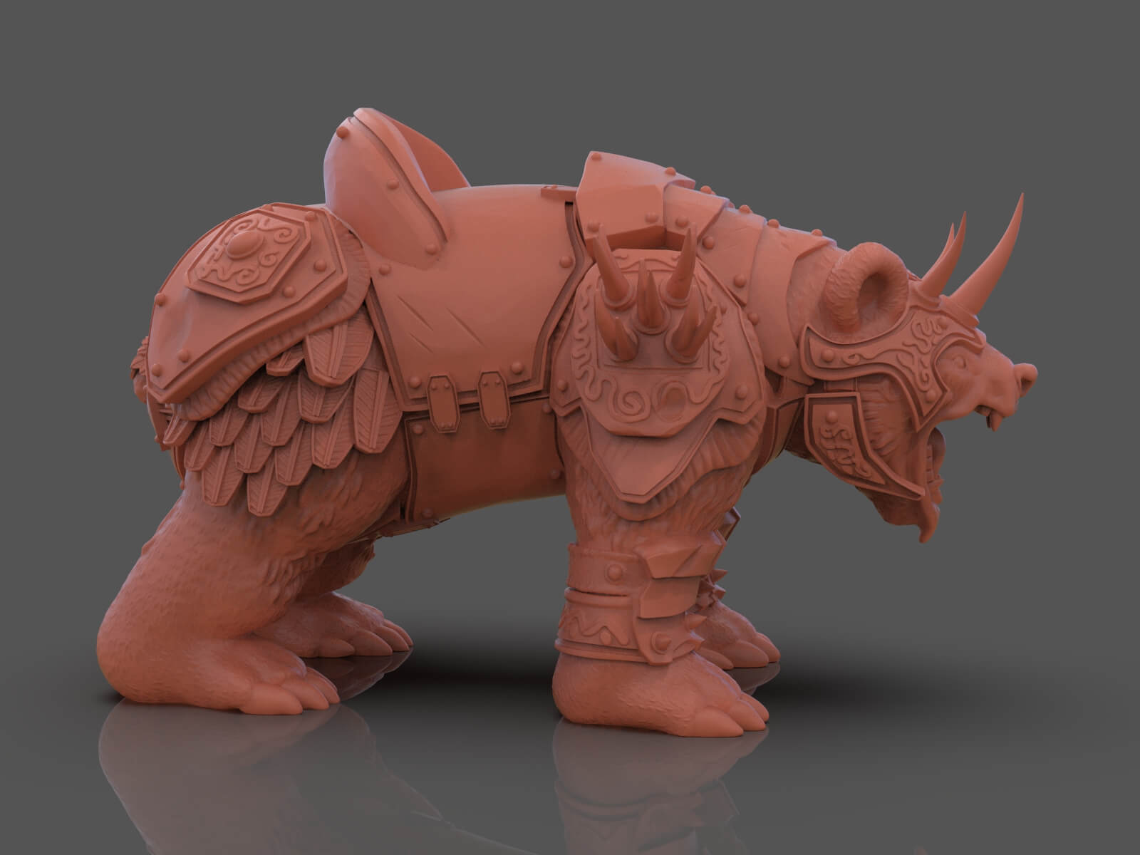 Armored Bear 3D Print Figurine by PaburoVIII