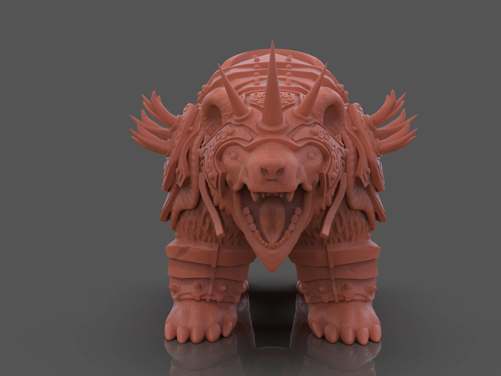 Armored Bear 3D Print Figurine by PaburoVIII