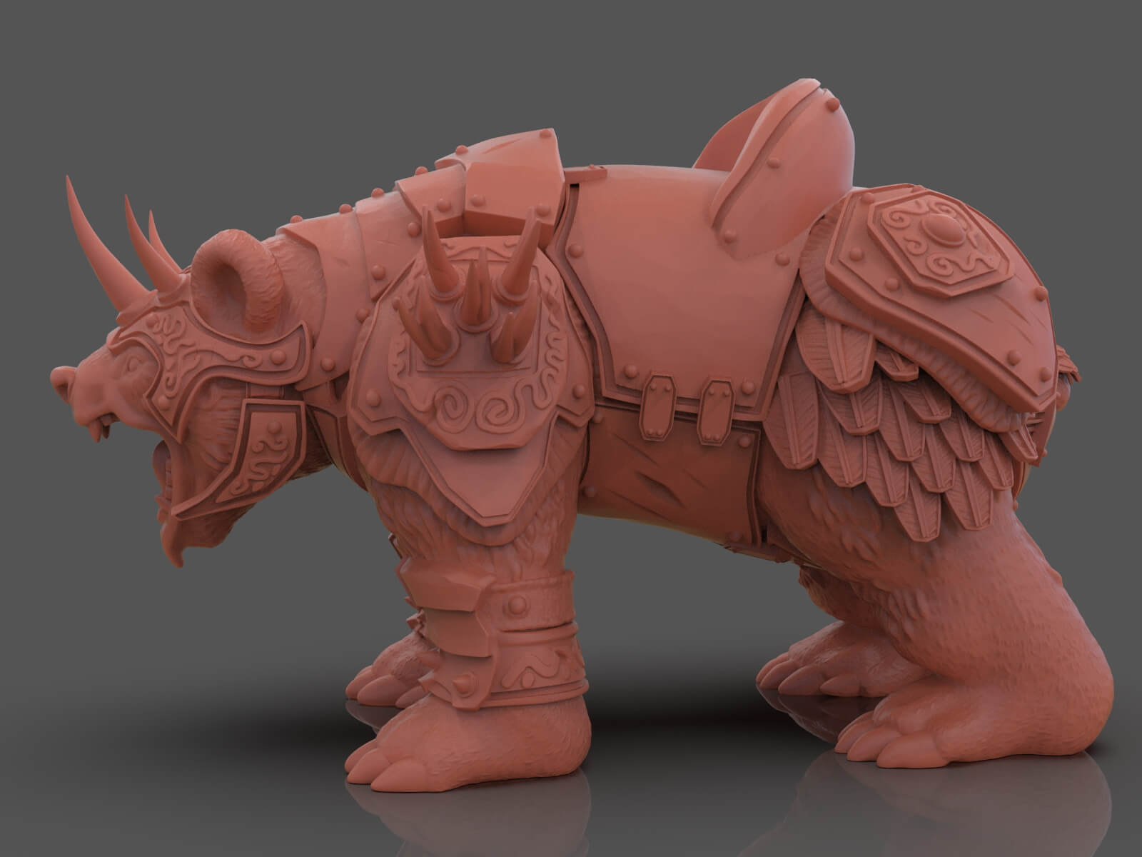 Armored Bear 3D Print Figurine by PaburoVIII