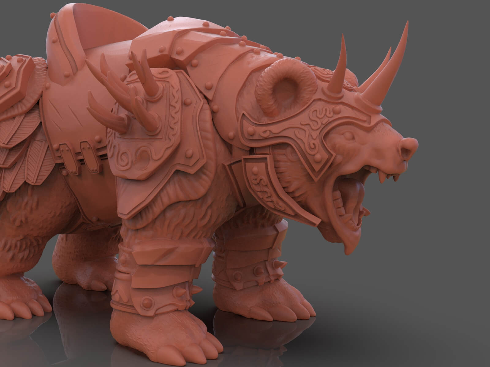 Armored Bear 3D Print Figurine by PaburoVIII