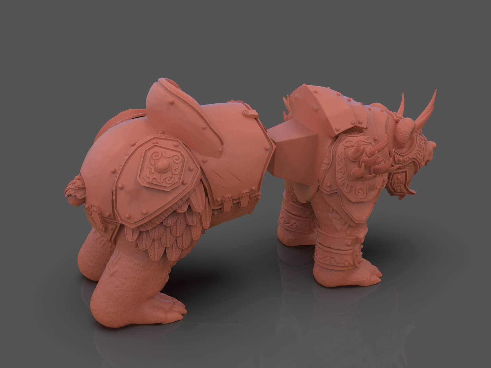 Armored Bear 3D Print Figurine by PaburoVIII
