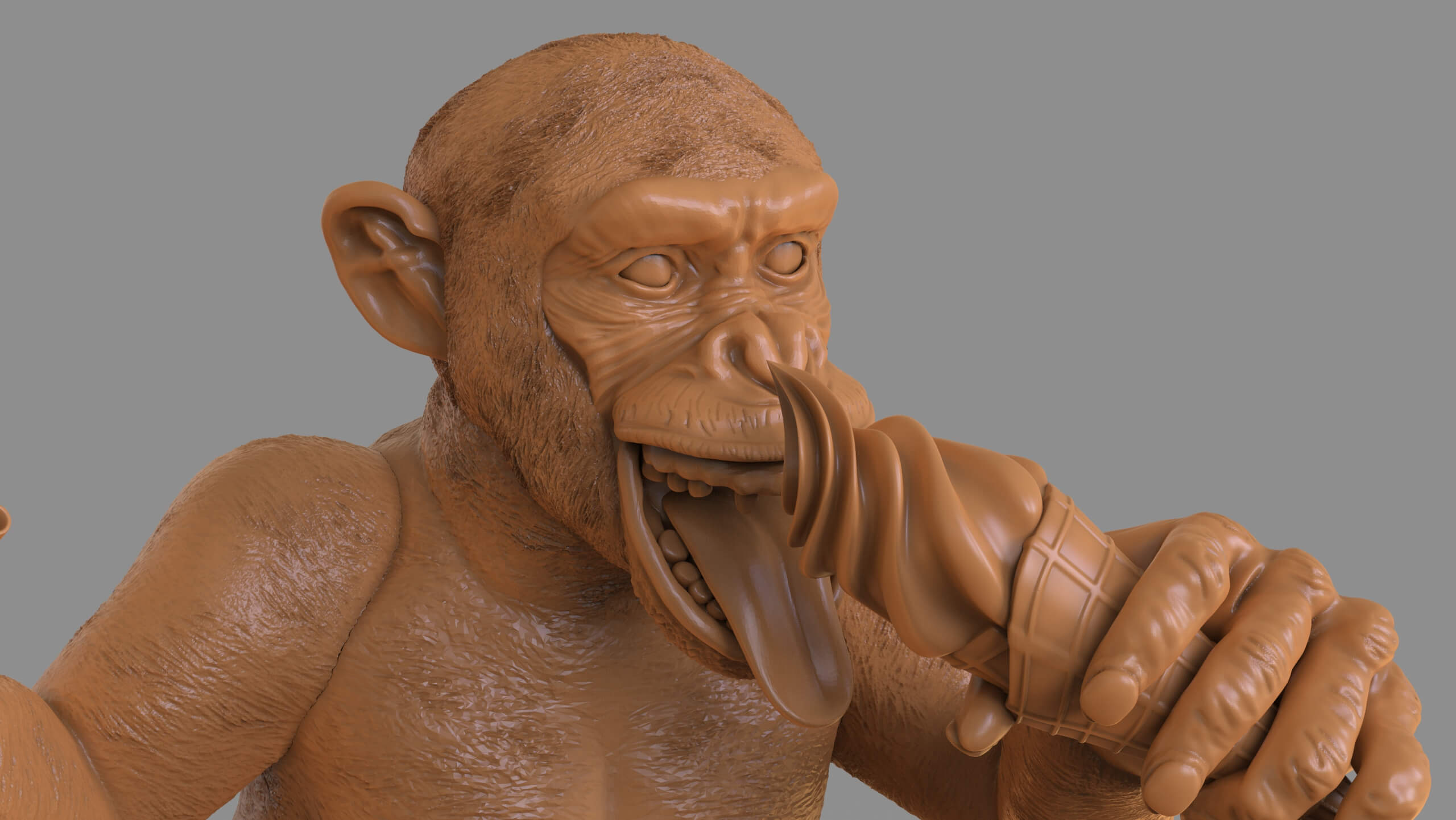 Chimp Ice Cream Addict - 3D Model by PaburoVIII