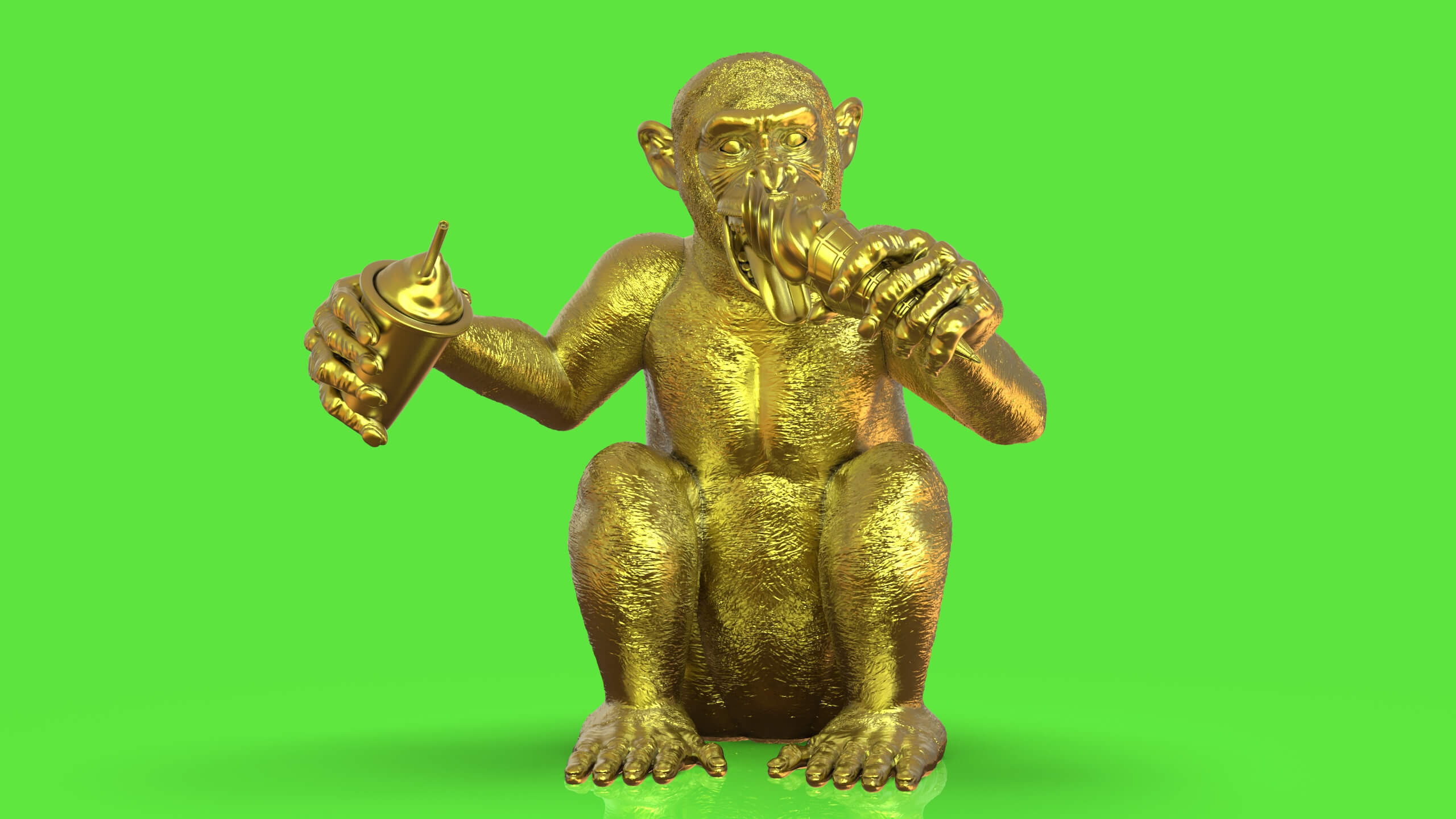 Chimp Ice Cream Addict - 3D Model by PaburoVIII