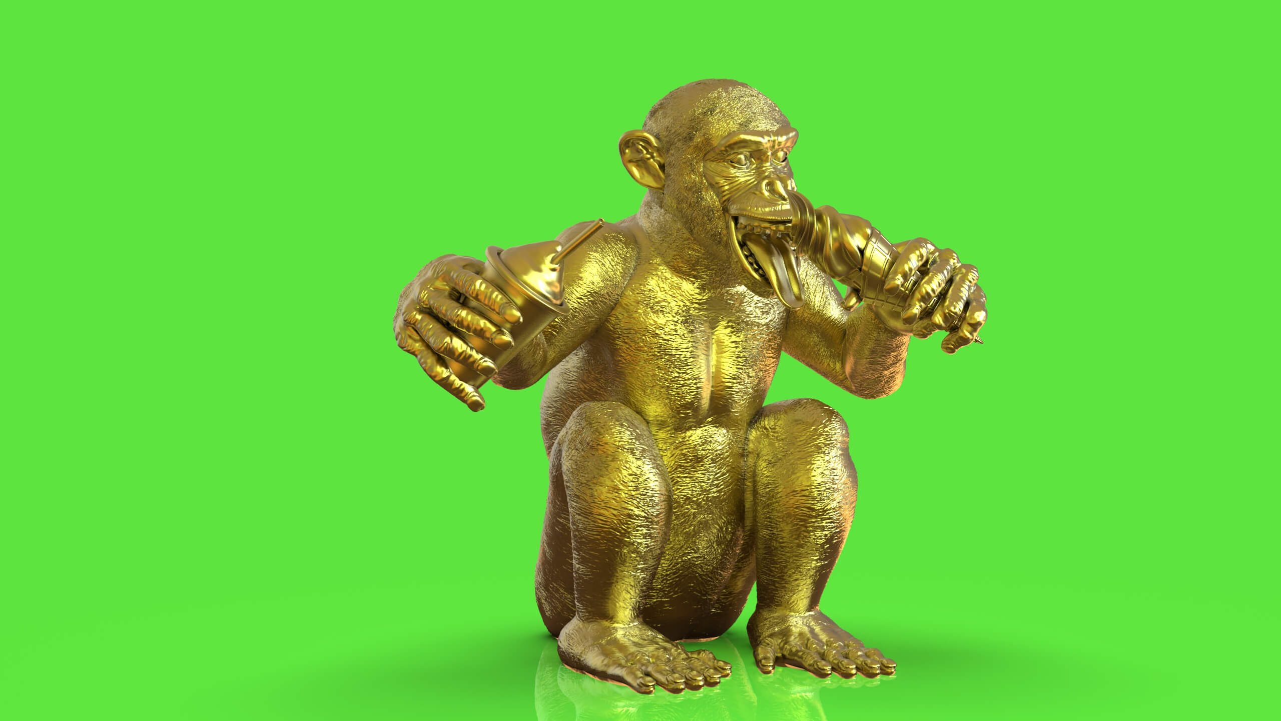 Chimp Ice Cream Addict - 3D Model by PaburoVIII