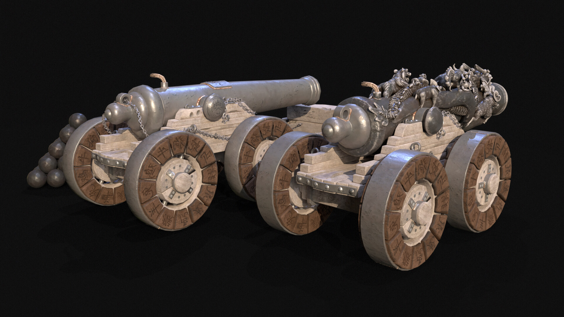 Chinese Zodiac Animals Cannon - 3D Model by PaburoVIII