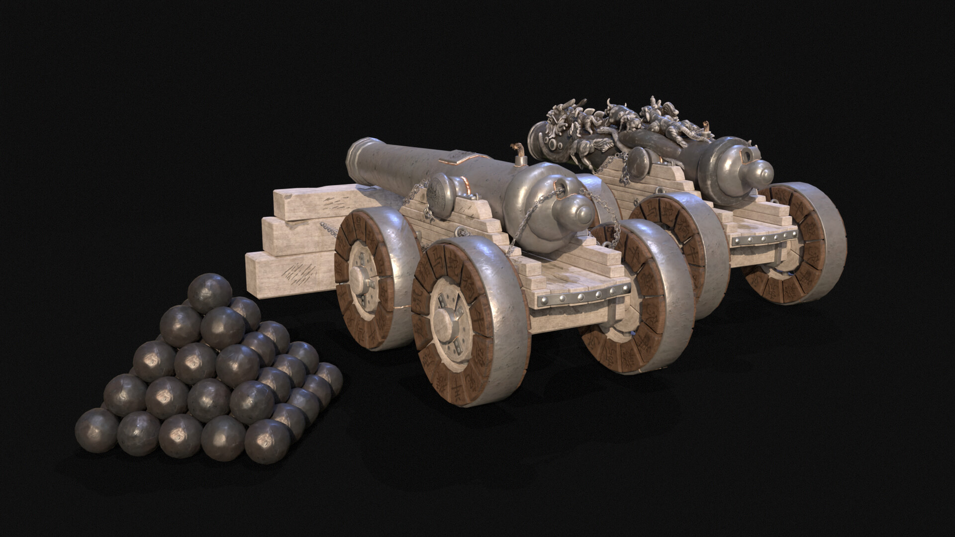 Chinese Zodiac Animals Cannon - 3D Model by PaburoVIII