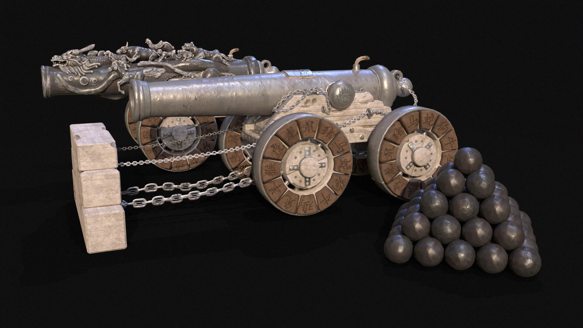 Chinese Zodiac Animals Cannon - 3D Model by PaburoVIII