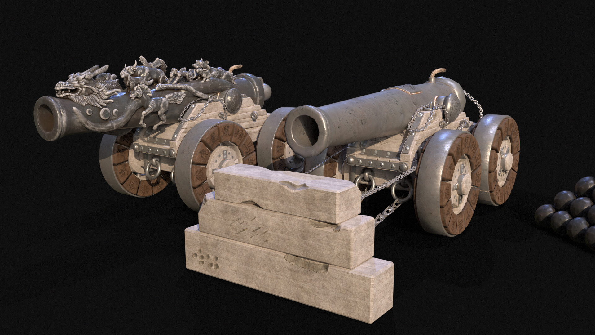 Chinese Zodiac Animals Cannon - 3D Model by PaburoVIII