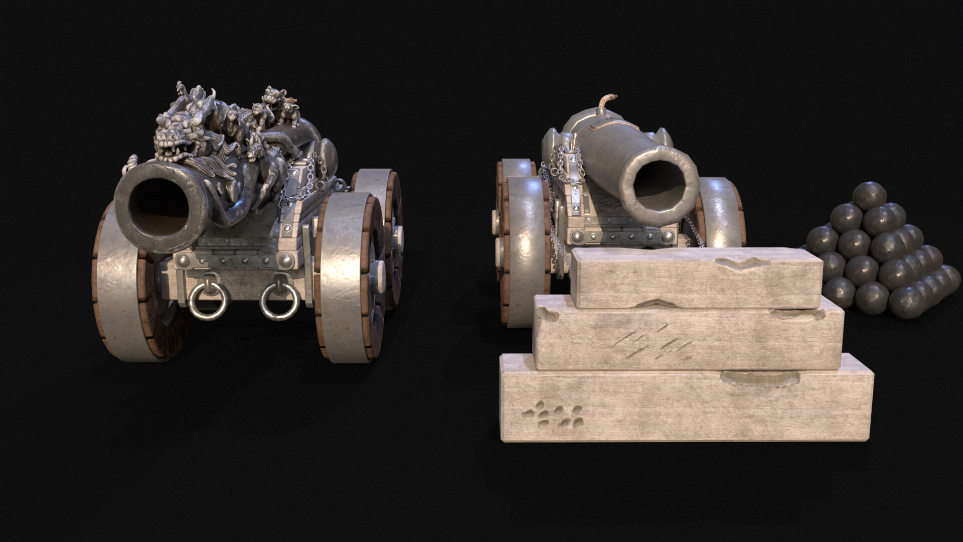 Chinese Zodiac Animals Cannon - 3D Model by PaburoVIII