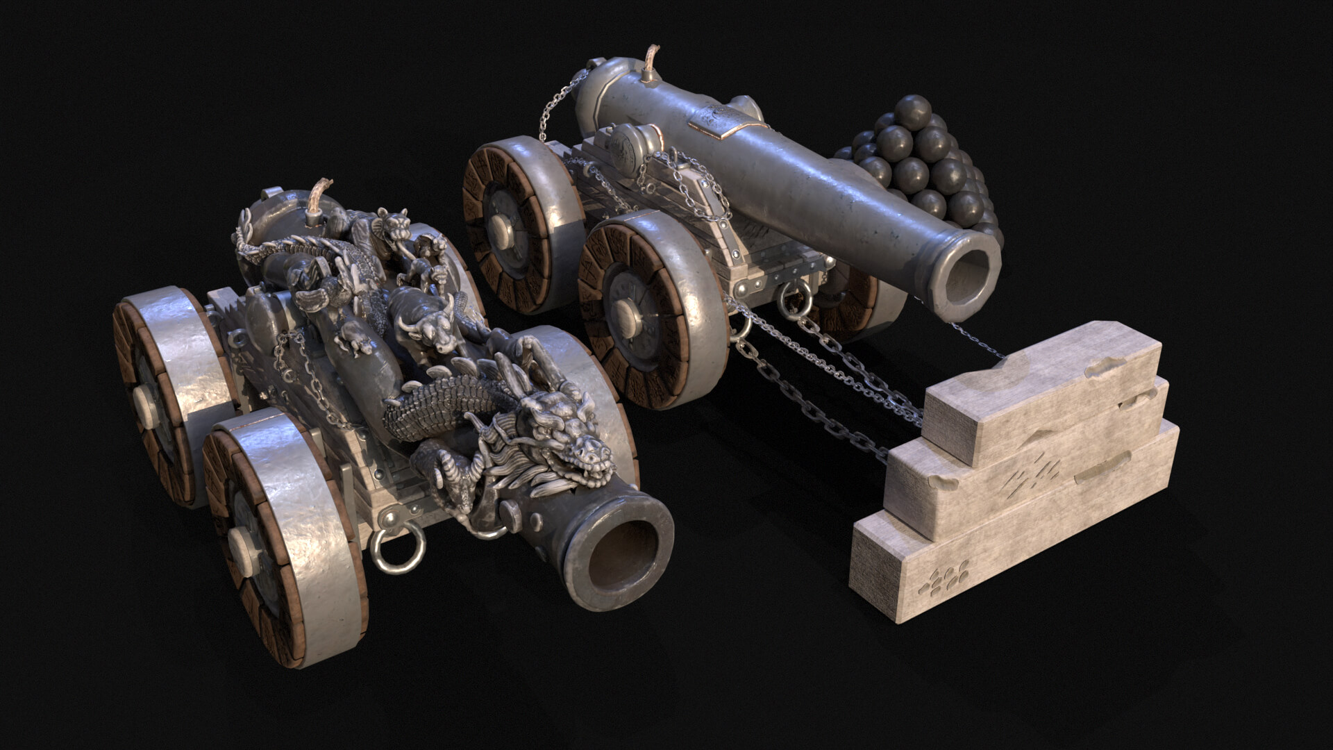Chinese Zodiac Animals Cannon - 3D Model by PaburoVIII