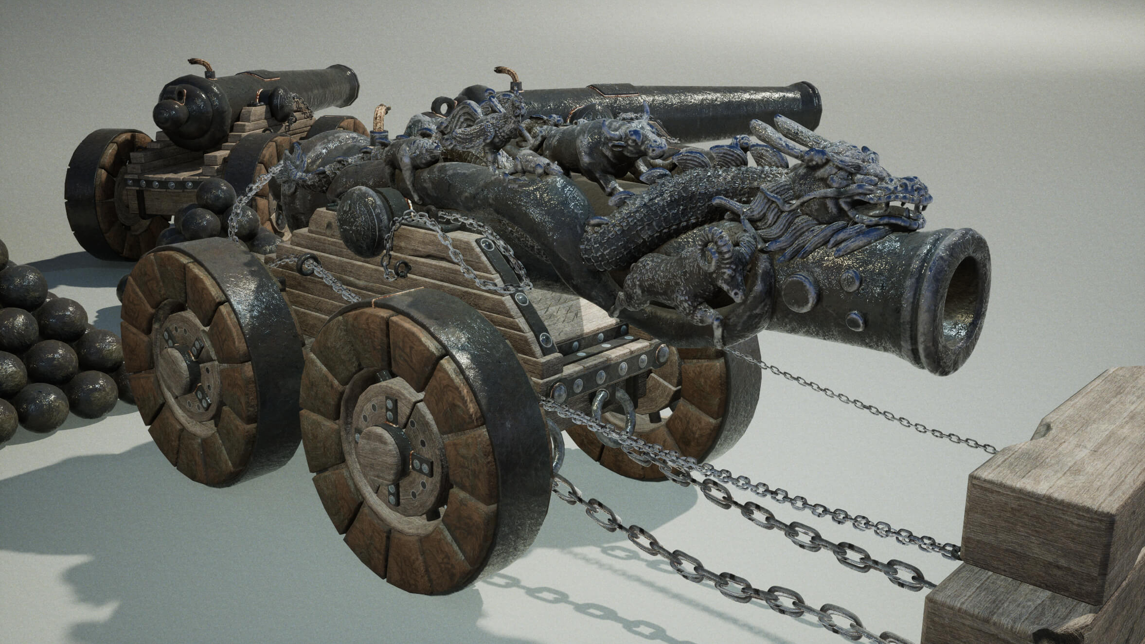 Chinese Zodiac Animals Cannon - 3D Model by PaburoVIII
