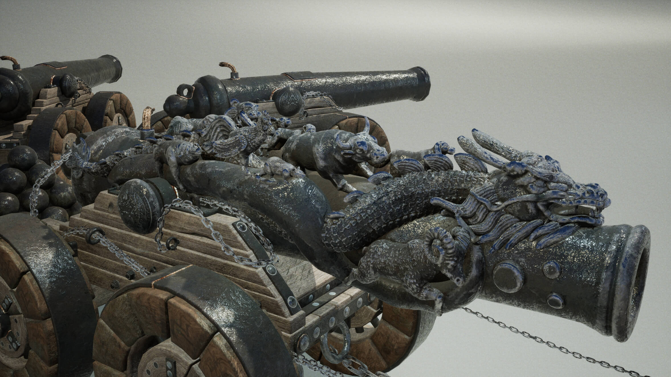 Chinese Zodiac Animals Cannon - 3D Model by PaburoVIII
